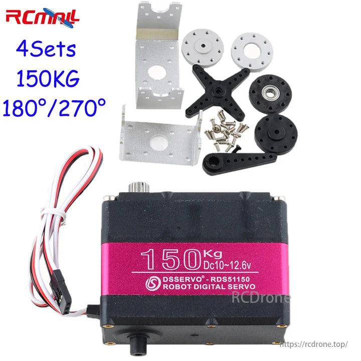 DSServo 4 Sets RDS51150 150KG Digital Servo Full Metal Gear 180 270 De ...
