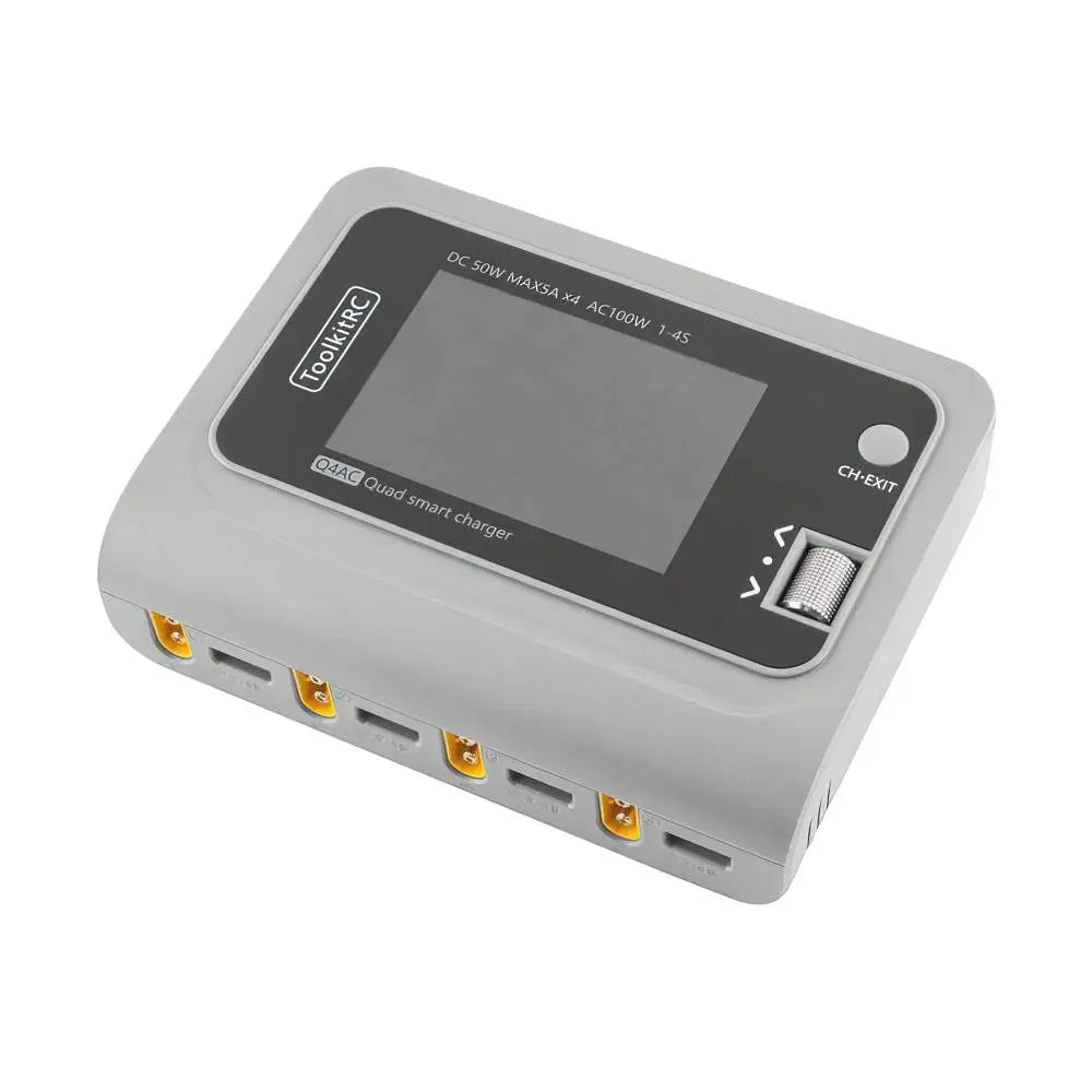ToolkitRC Q4AC 1-4S 100W AC / 200W DC 4CH Smart Charger (XT60 Output w ...